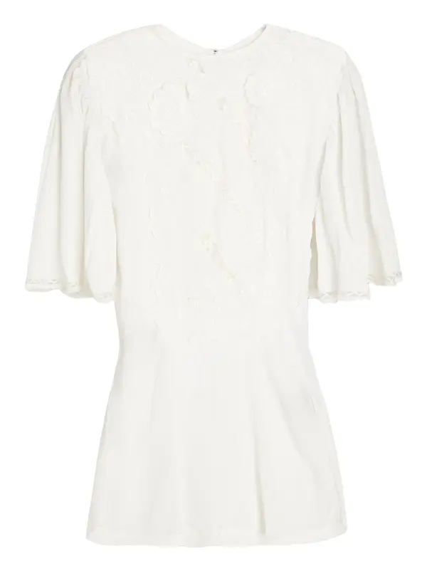 Isabel Marant Lapao Embroidered Crepe Top - White