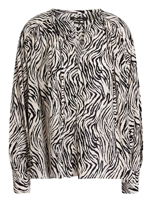 Isabel Marant Amba Zebra-print Blouse - Black