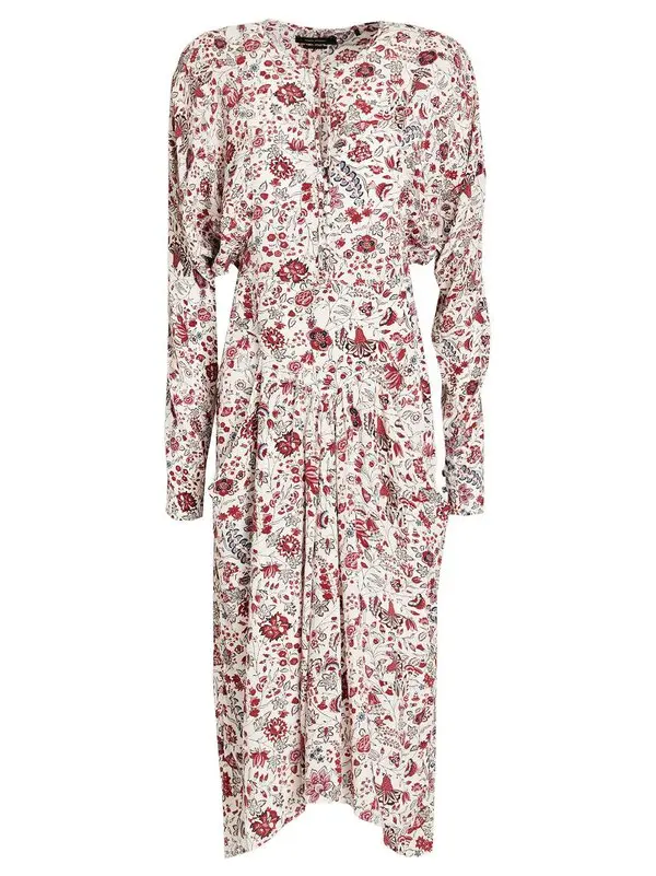 Isabel Marant Kelky Floral-print Silk Dress - Ecru