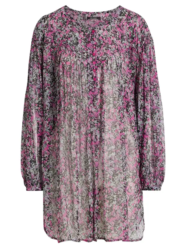 Isabel Marant Orion Floral-print Mini Dress - Magenta