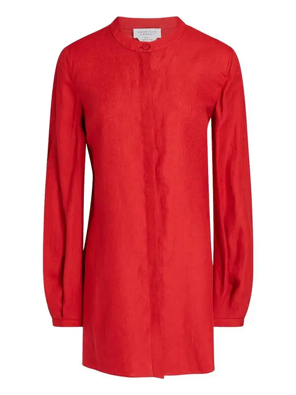 Gabriela Hearst Nicola Linen Shirt - Red