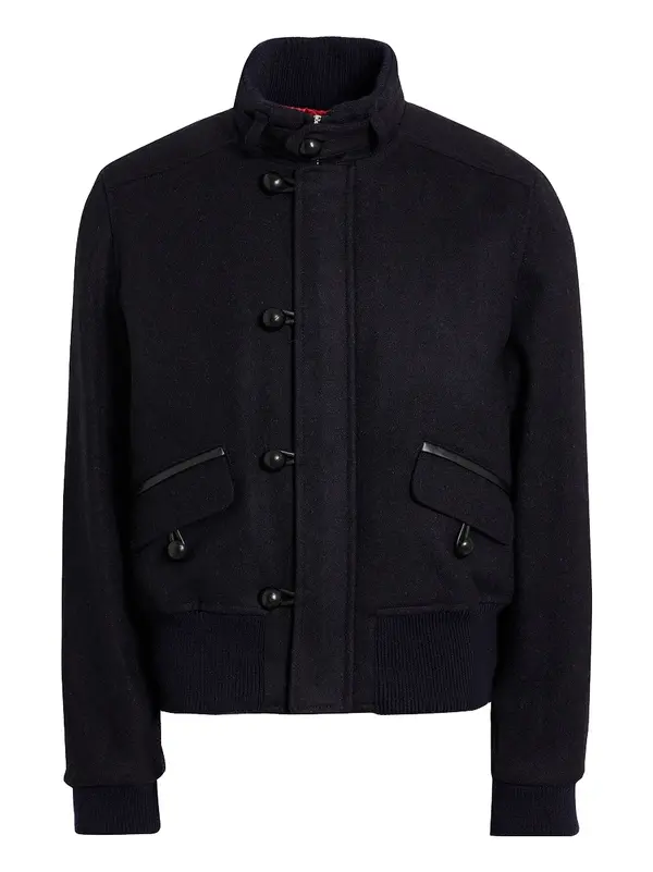 Isabel Marant Peterson Leather-trimmed Wool-felt Jacket - Midnight Blue
