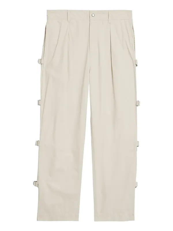 Isabel Marant Ogiel Buckle-detailed Cotton Pants - Beige