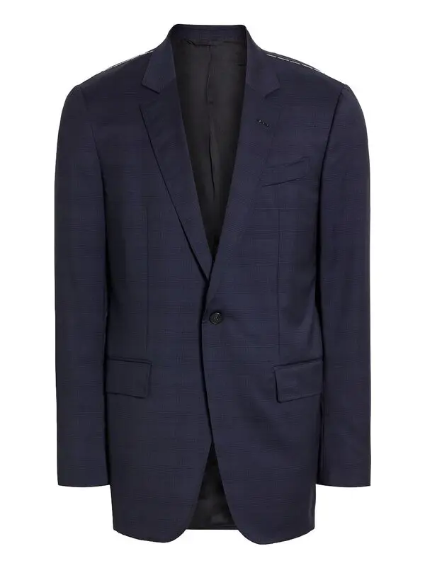 Gabriela Hearst Damien Prince Of Wales Checked Wool Suit Jacket - Navy