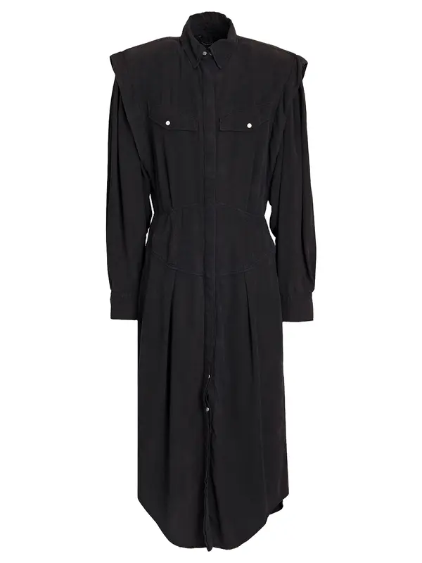 Isabel Marant Naveen Lyocell-twill Midi Shirt Dress - Charcoal