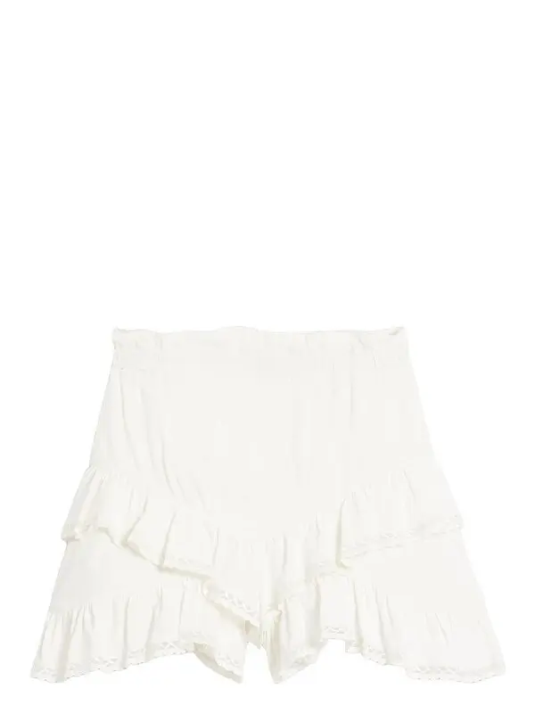 Isabel Marant Leocadia Ruffled Crepe Shorts - White