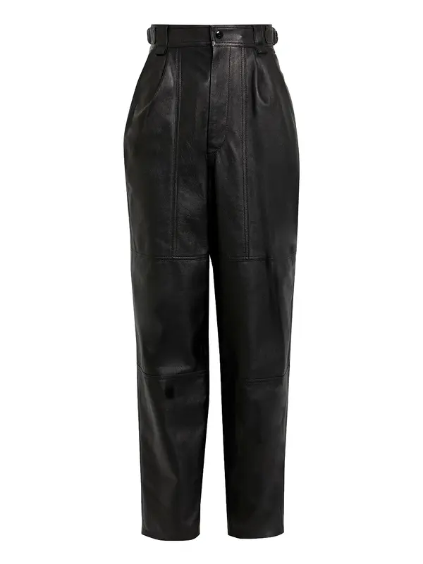 Isabel Marant Ciferim Leather Tapered Pants - Black