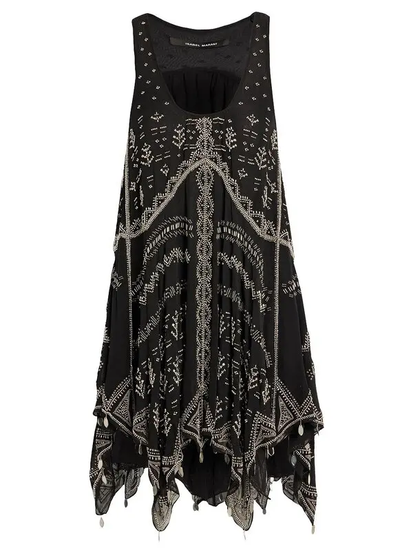 Isabel Marant Jailina Bead-embellished Mini Dress - Black