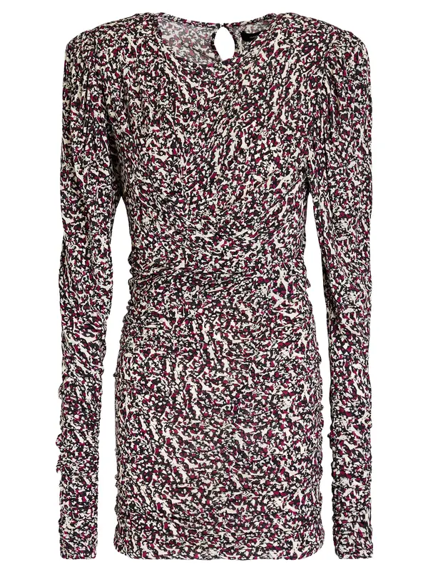 Isabel Marant Wrap-effect Printed Mini Dress - Fuchsia