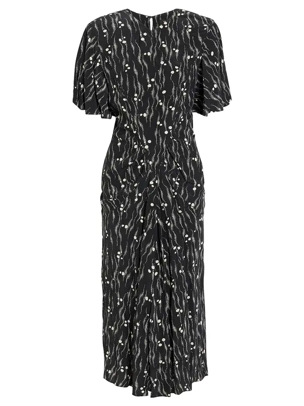 Isabel Marant Berwick Printed Silk Crepe De Chine Midi Dress - Black