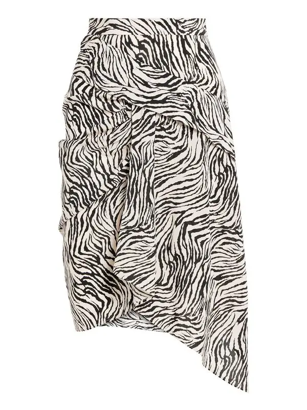 Isabel Marant Roly Zebra-print Skirt - Ecru