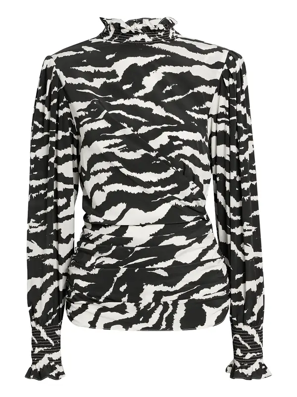 Isabel Marant Fantine Zebra-print Blouse - Black