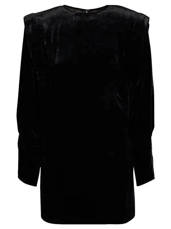 Isabel Marant Gabalia Velvet Mini Dress - Black