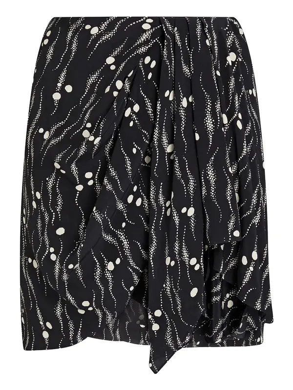 Isabel Marant Ixori Printed Silk Crepe De Chine Mini Skirt - Black