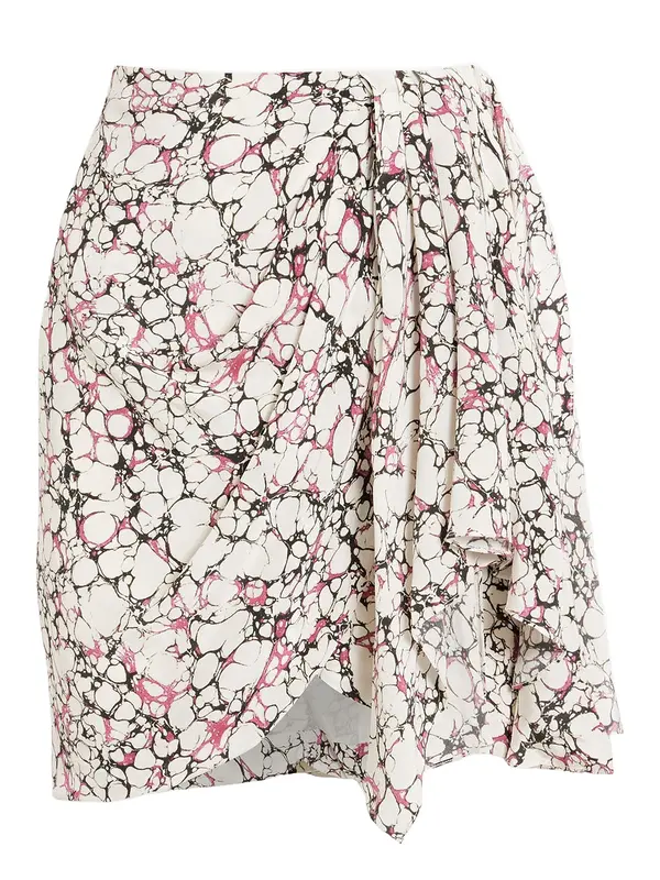 Isabel Marant Ixori Printed Silk Crepe De Chine Mini Skirt - Pink