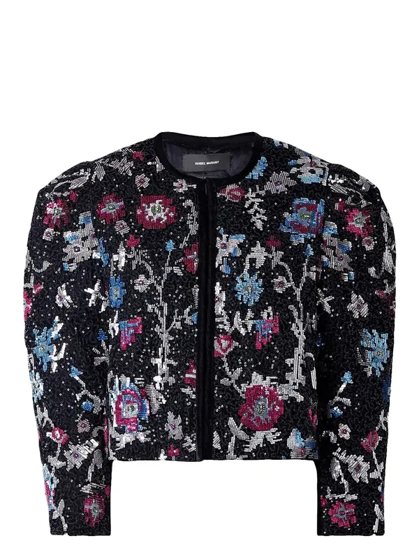 Isabel Marant Marjoya Embellished Velvet Jacket - Black