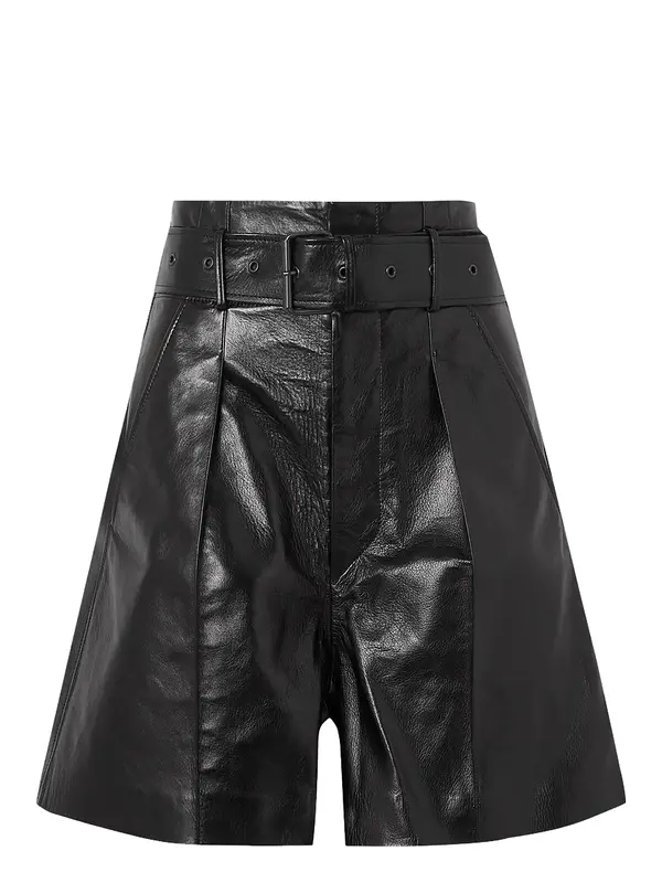 Isabel Marant Balilaz Leather Shorts - Black