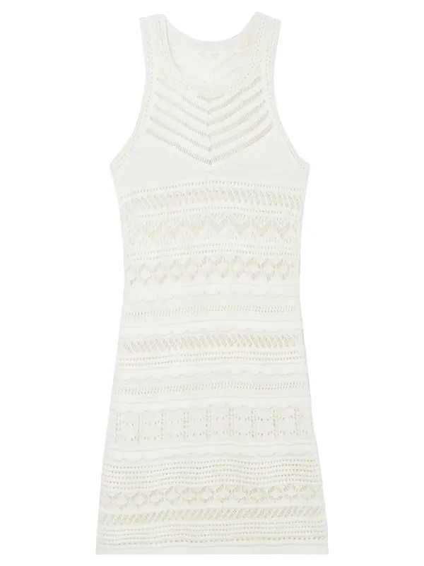 Isabel Marant Ava Pointelleknit Cottonblend Mini Dress - White