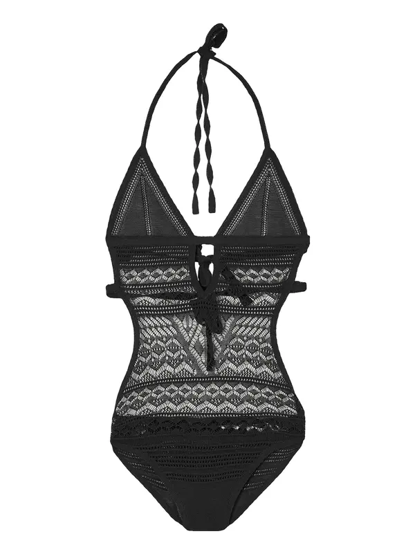 Isabel Marant Adema Crochet Halterneck Bodysuit - Black