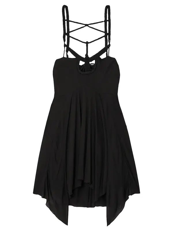 Isabel Marant Diana Macramé-trimmed Jersey Mini Dress - Black
