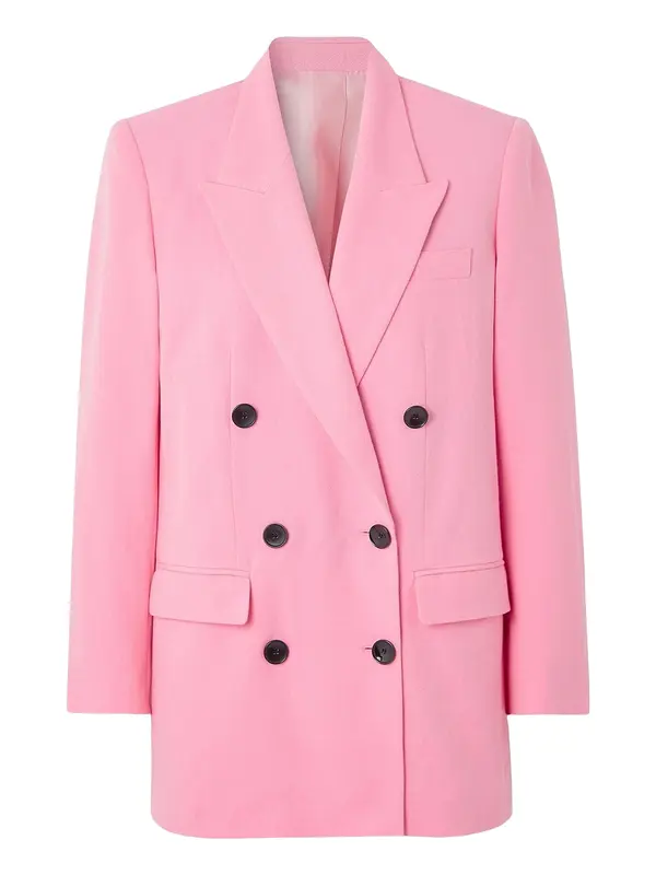 Isabel Marant Nevim Double-breasted Crepe Blazer - Pink