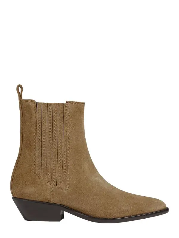 Isabel Marant Delena Suede Ankle Boots - Army Green