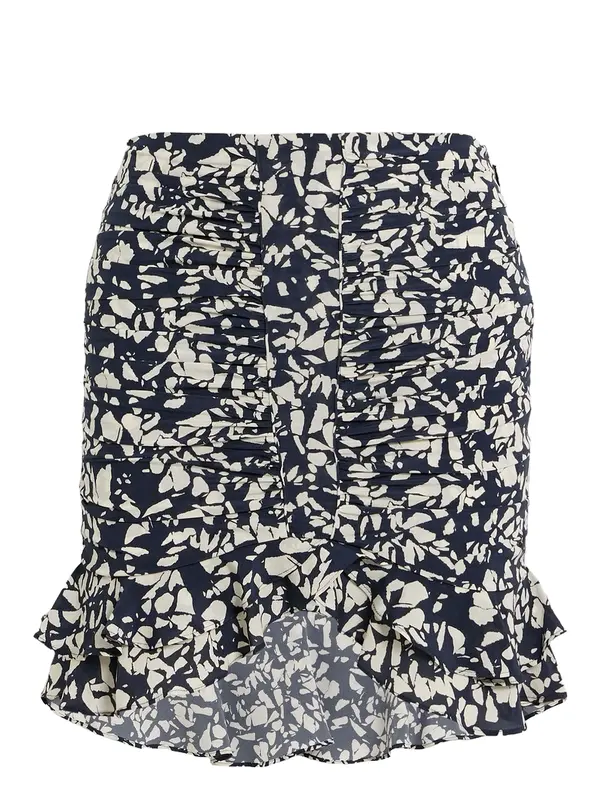 Isabel Marant Milendi Printed Stretch-silk Mini Skirt - Black