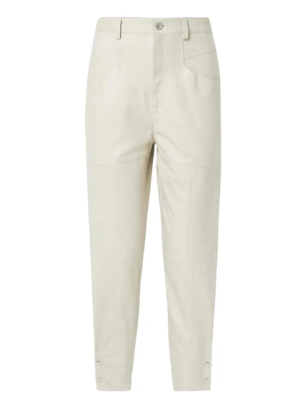 Isabel Marant Xiamao Leather Tapered Pants - Ivory