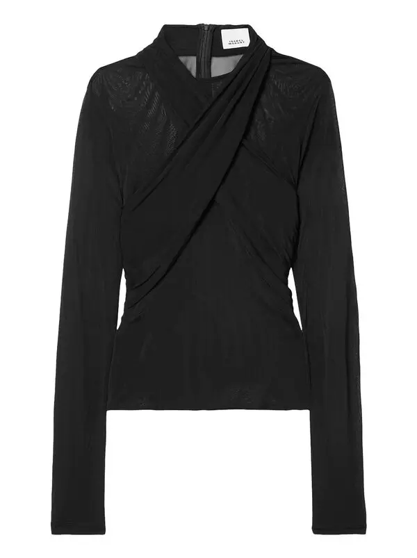 Isabel Marant Resly Draped Stretch-jersey Top - Black