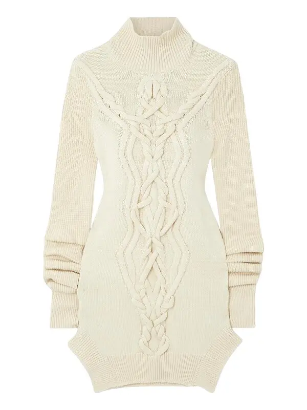 Isabel Marant Atina Cable-knit Mini Dress - Beige