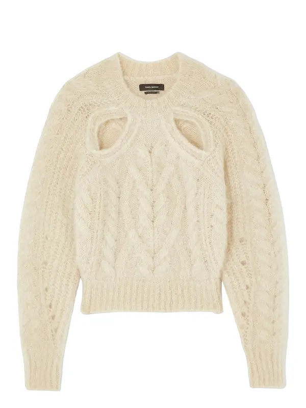 Isabel Marant Palima Cable-knit Mohair-blend Sweater - Ivory