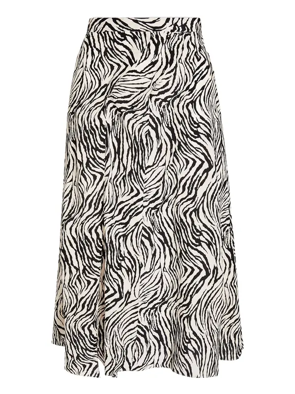 Isabel Marant Cacia Zebra-print Crepe De Chine Midi Skirt - Animal Print