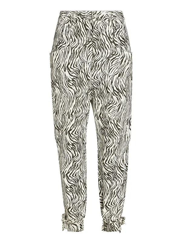 Isabel Marant Badeloisa Cropped Zebra-print Leather Pants - Animal Print