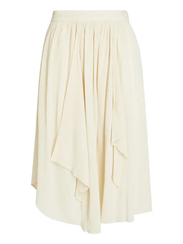 Isabel Marant Cotton And Silk-blend Crepon Midi Skirt - Ecru