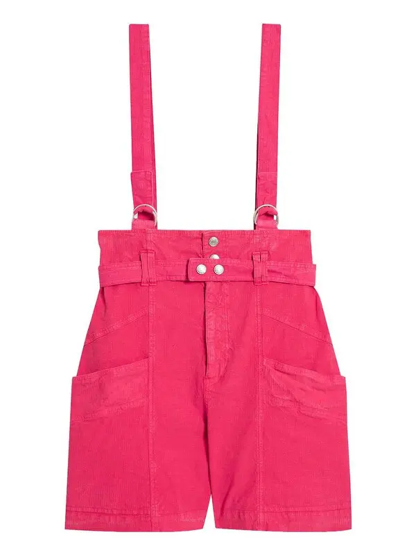 Isabel Marant Effie Stretch Linen-blend Ripstop Shorts - Fuchsia