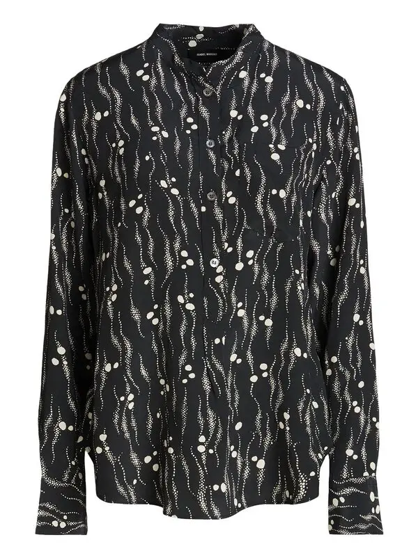 Isabel Marant Rusak Printed Silk Crepe De Chine Blouse - Black