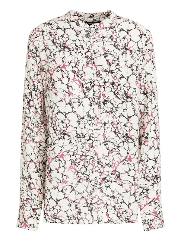 Isabel Marant Rusak Printed Silk Crepe De Chine Blouse - Ecru