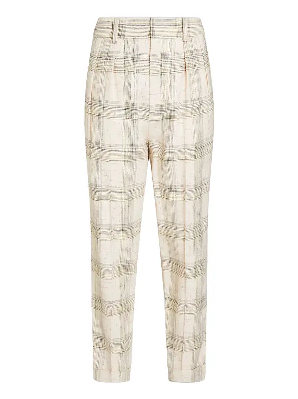 Isabel Marant Checked Corduroy Tapered Trousers - Ecru