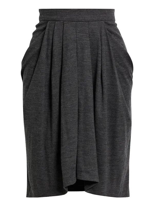 Isabel Marant Ginali Pleated Wool-jersey Skirt - Anthracite