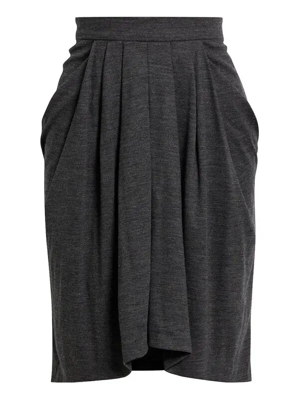 Isabel Marant Ginali Pleated Wool-jersey Skirt - Anthracite