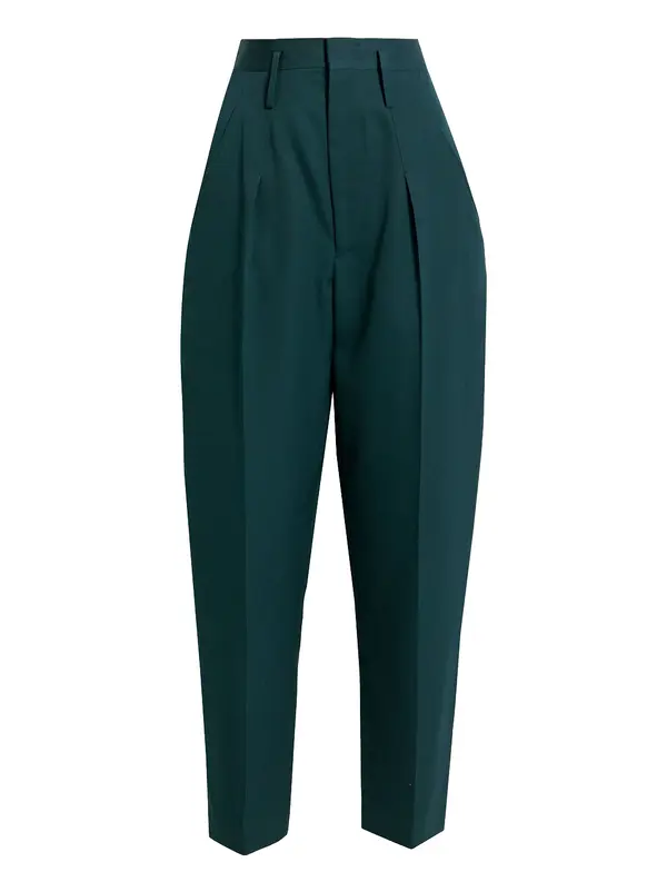 Isabel Marant Racomisl Tapered Wool-twill Pants - Dark Green