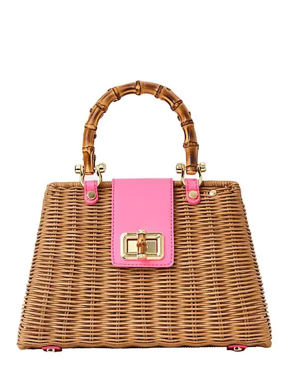 Lilly Pulitzer® Leena Wicker Top Handle Bag - Pink