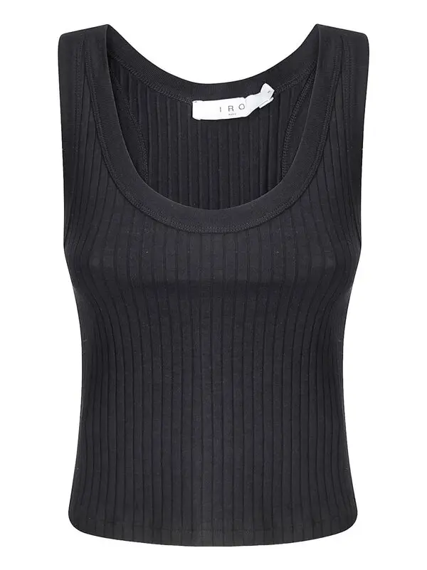 IRO PARIS Ribbed Tank Top - Black