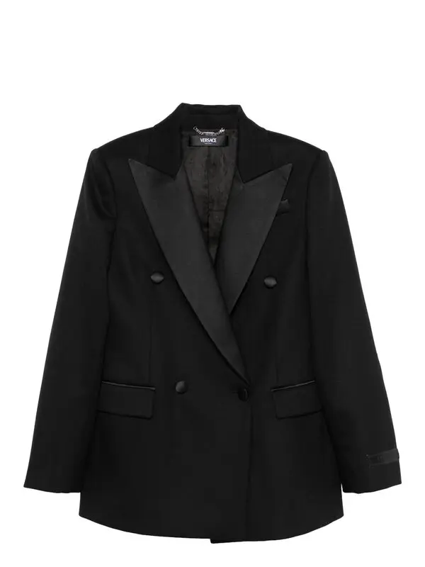 Versace Satin-lapels Blazer - Black