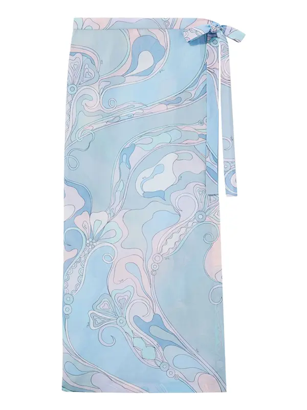 Emilio Pucci Abstract Pattern Cotton Skirt - Purple