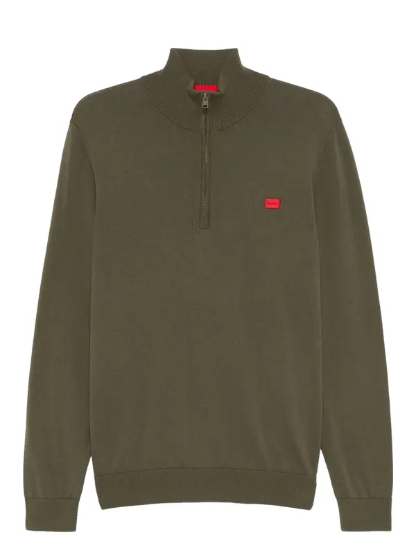 Hugo Logo-label Cotton Sweater - Green