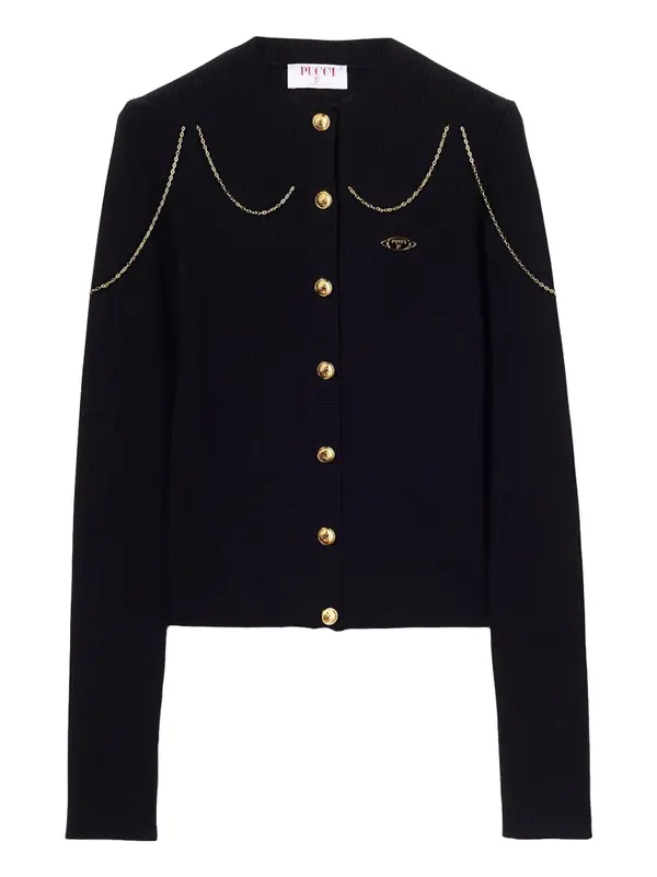 Emilio Pucci Chain-embellished Cardigan - Black