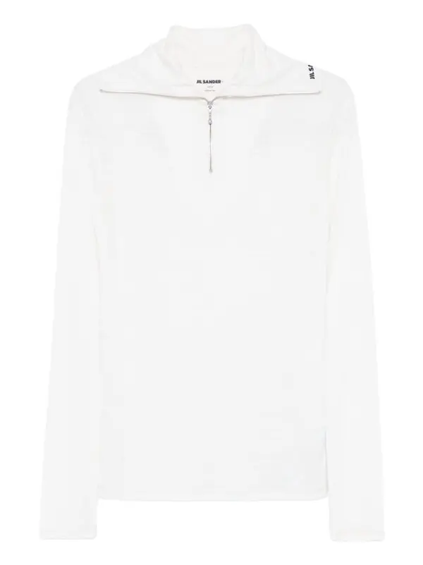 JIL SANDER Zip-up T-shirt - White