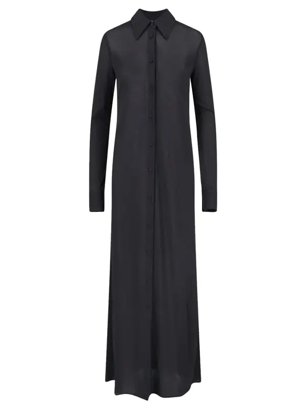 JIL SANDER Maxi Shirt Dress - Black