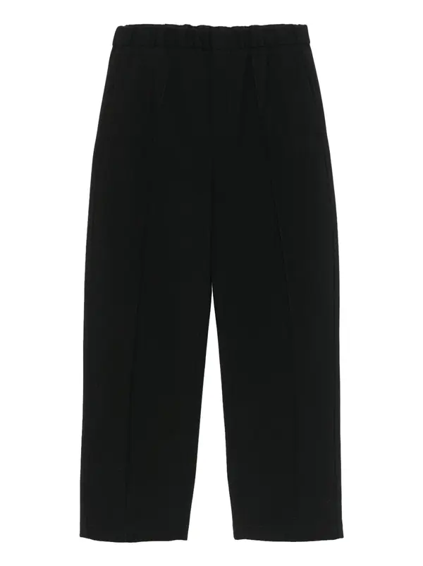 JIL SANDER Textured Wool Trousers - Black